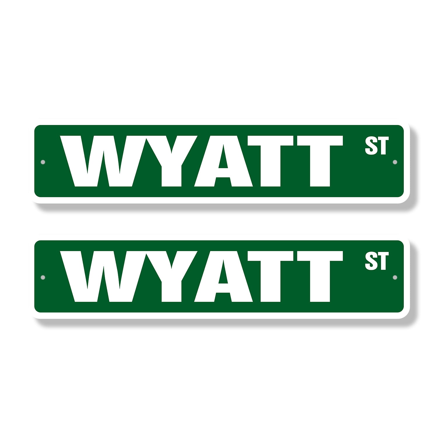 WYATT Classic Street Sign (2 Pack) Childrens Name Room Sign Road Sign ...