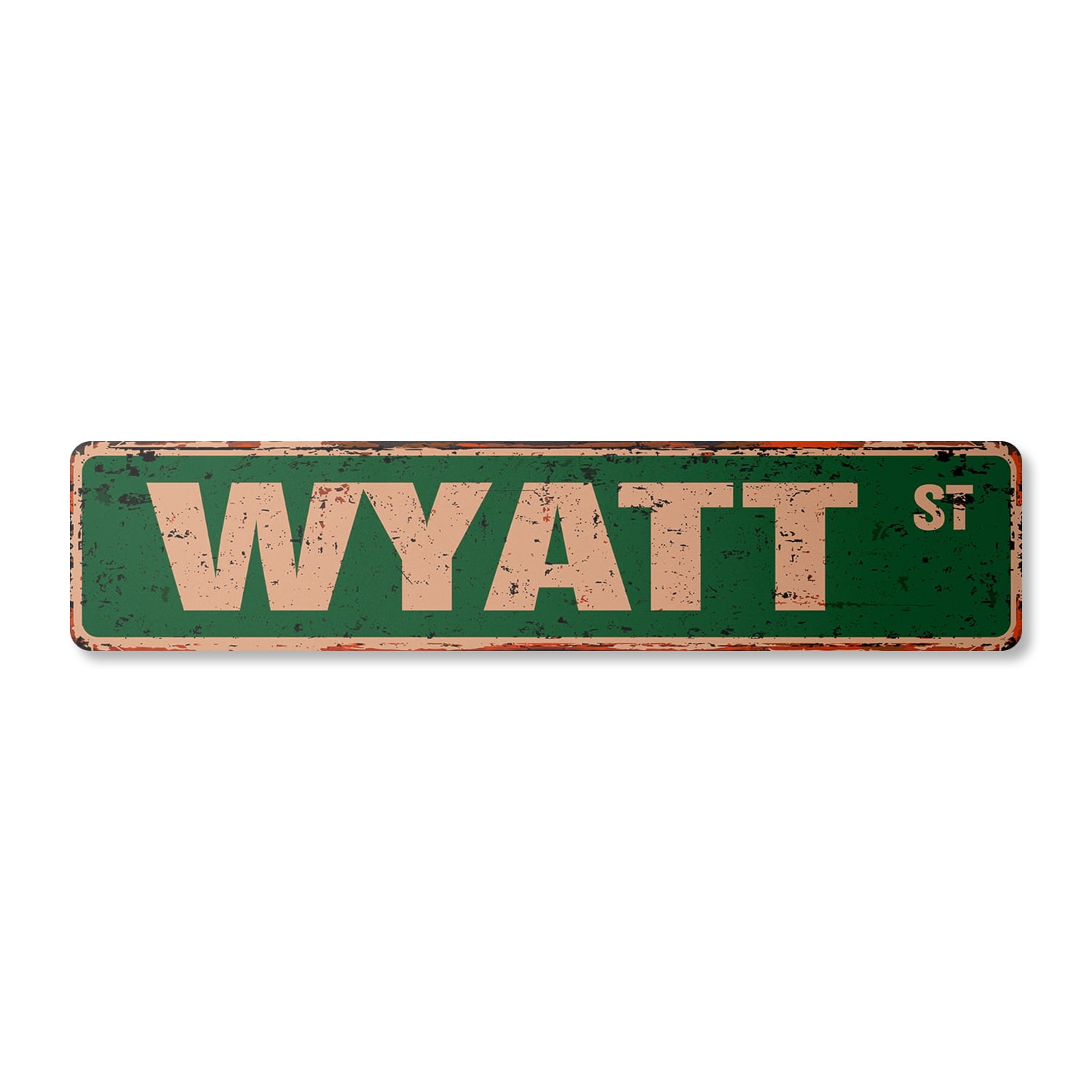 WYATT Vintage Plastic Street Sign Childrens Name Room Sign | Indoor ...
