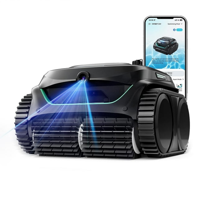 WYBOT C2 Pro Vision Pool Vacuum Robot, Debris Detection, 8-in-1 ...