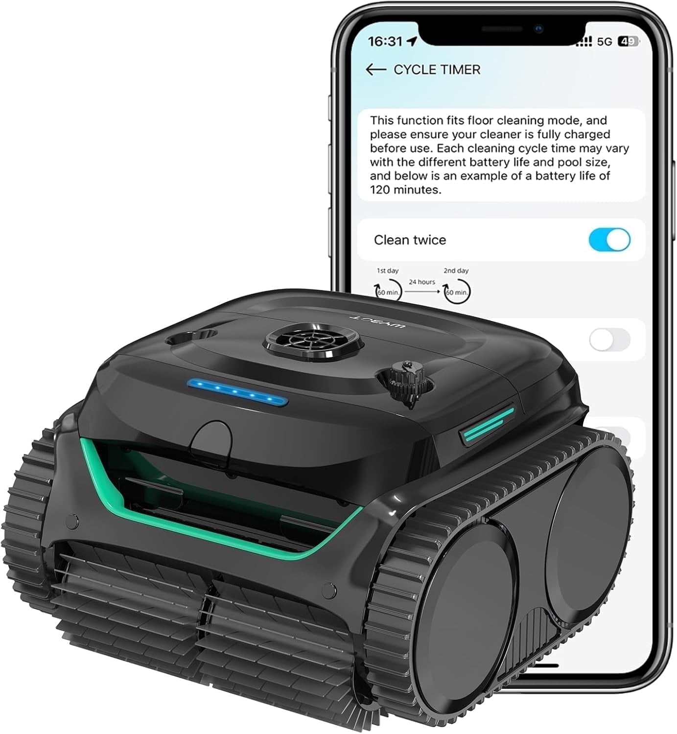 WYBOT C2 Robotic Floor Cleaner, Cordless, APP Schedule, 180Min Runtime ...