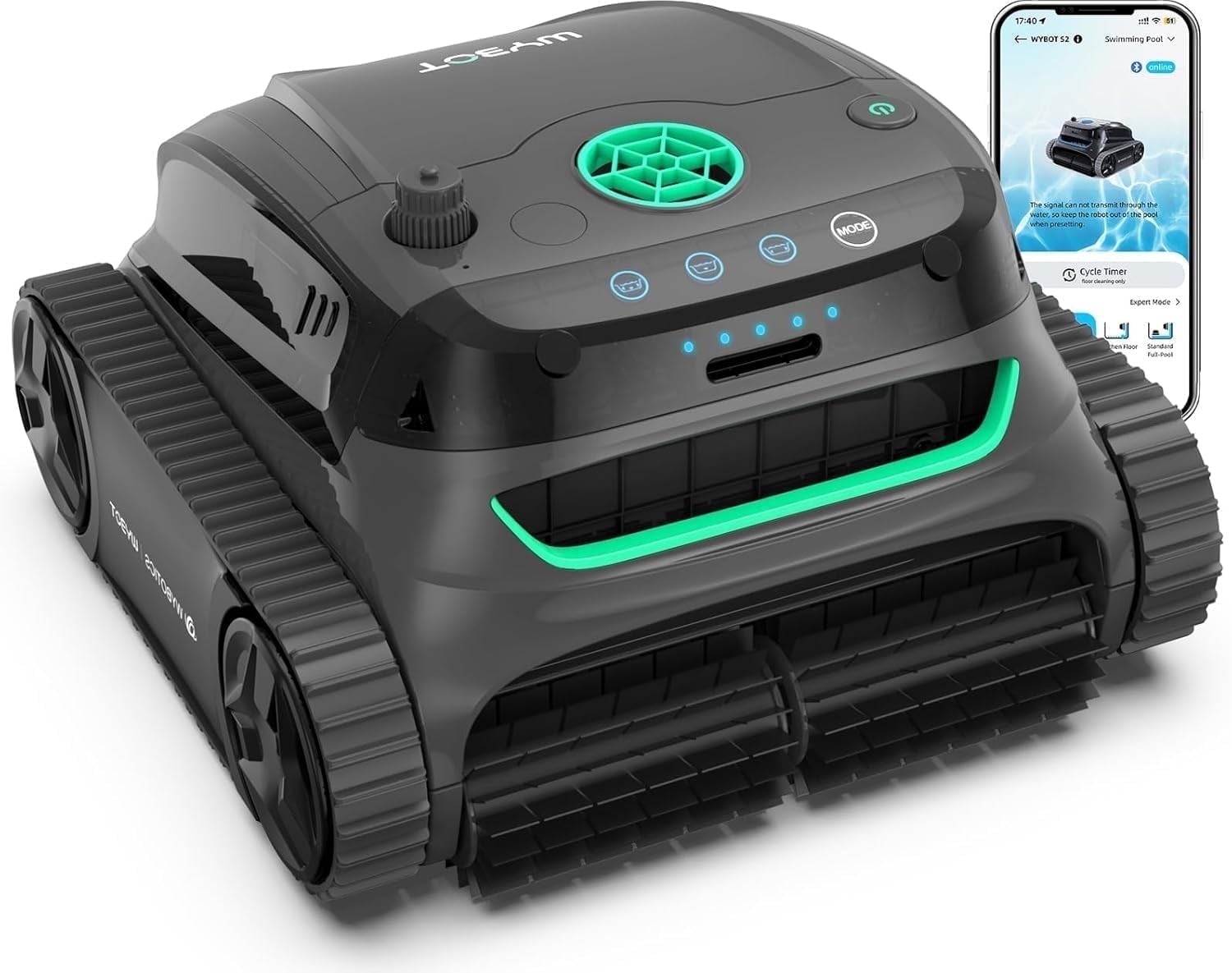 WYBOT S2 Cordless Robotic Floor Cleaner, Wi-Fi Compatible - Walmart.com