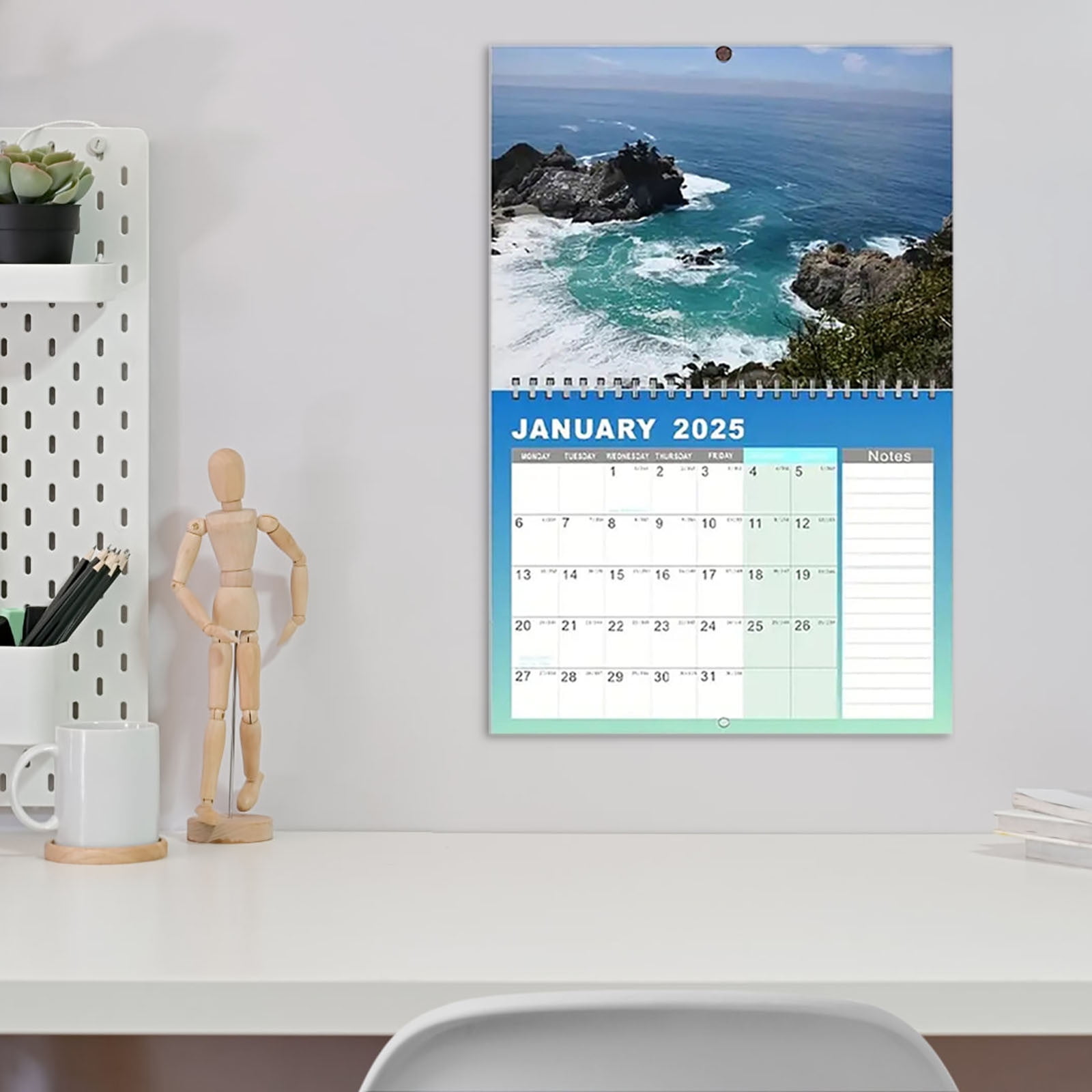WYBXZ 2025 Wall Calendar, Monthly Calendar 2025, with Ruled Blocks ...