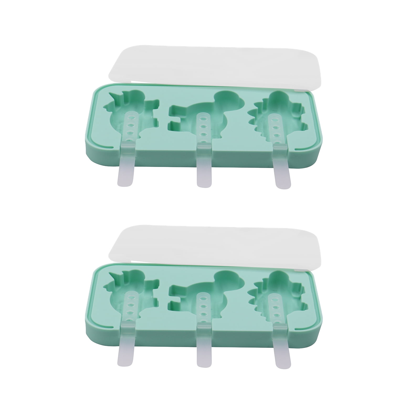 WYBXZ 3 Cavities Silicone Popsicle Molds with Lid, Homemade Ice Cream ...