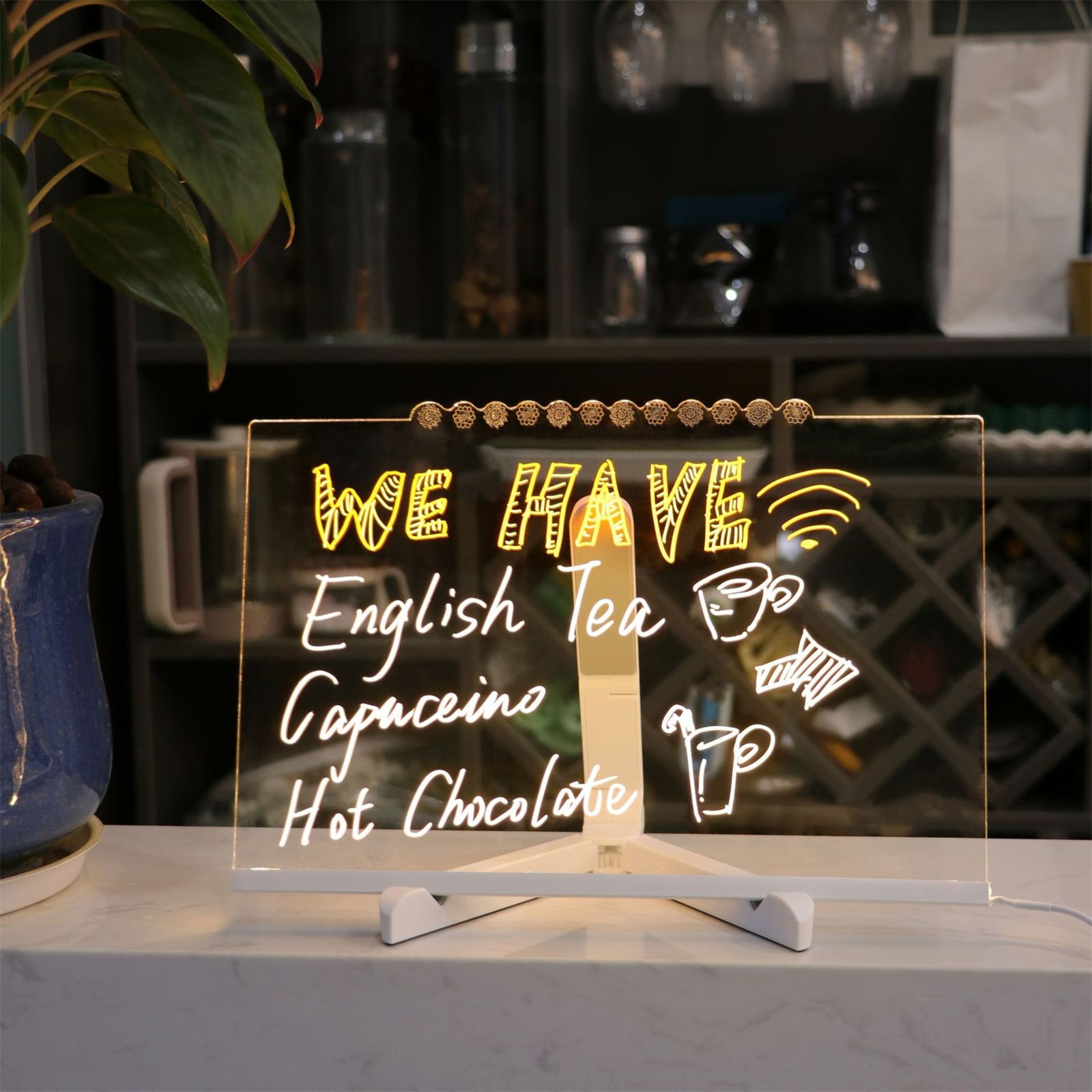 WYBXZ Acrylic Board with Light LED Note Board, Message Marker Board ...