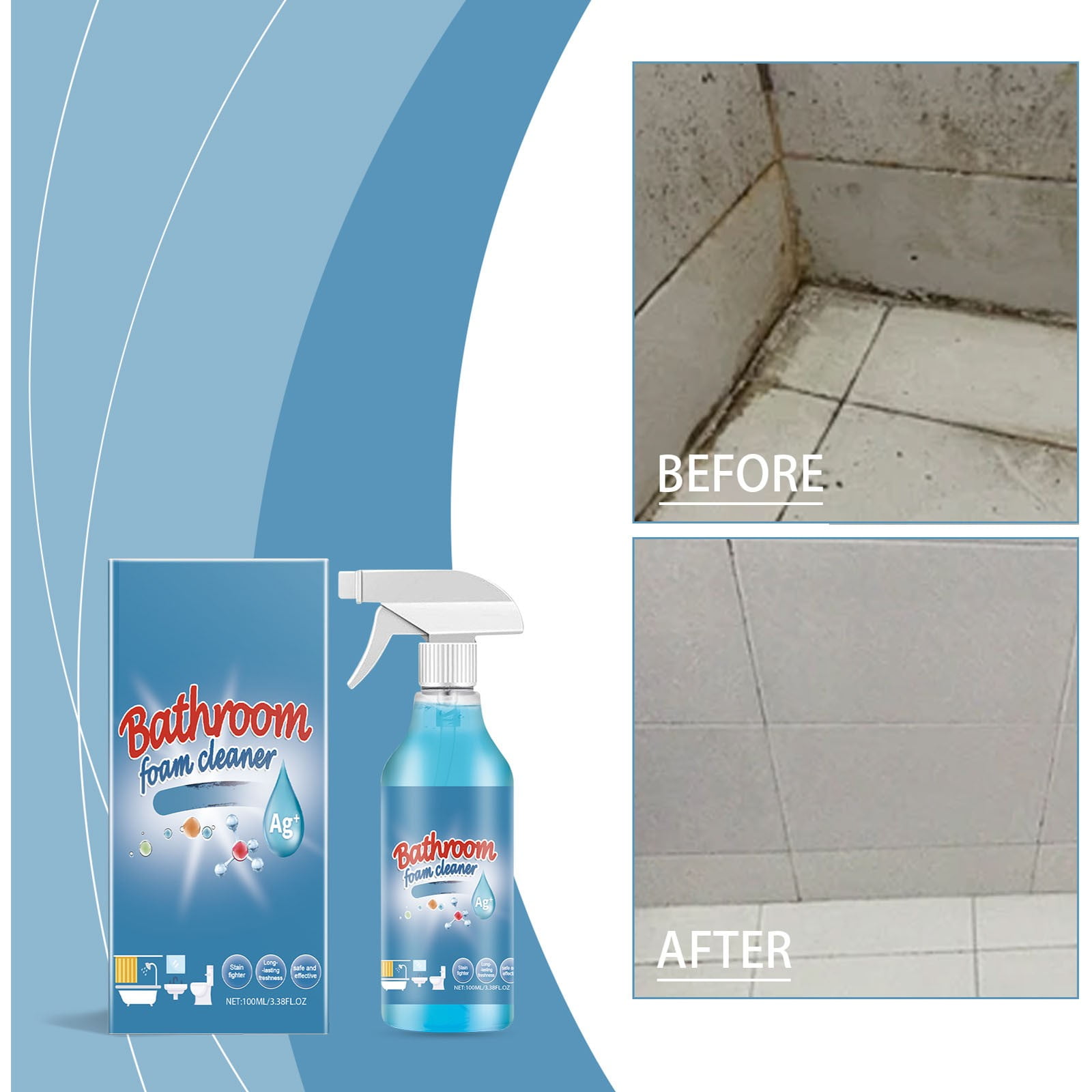 WYBXZ Bathroom Descaler Cleaner, Hard Water Stain Remover, Shower Glass ...