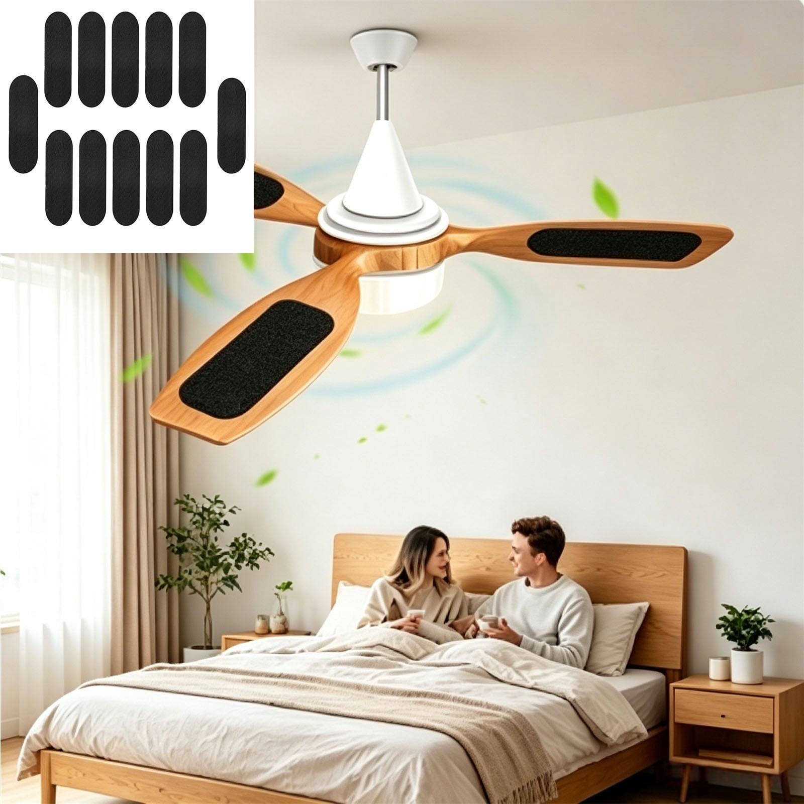 WYBXZ Ceiling Fan Blade Filters – 12 Pack Activated Carbon Filter for ...