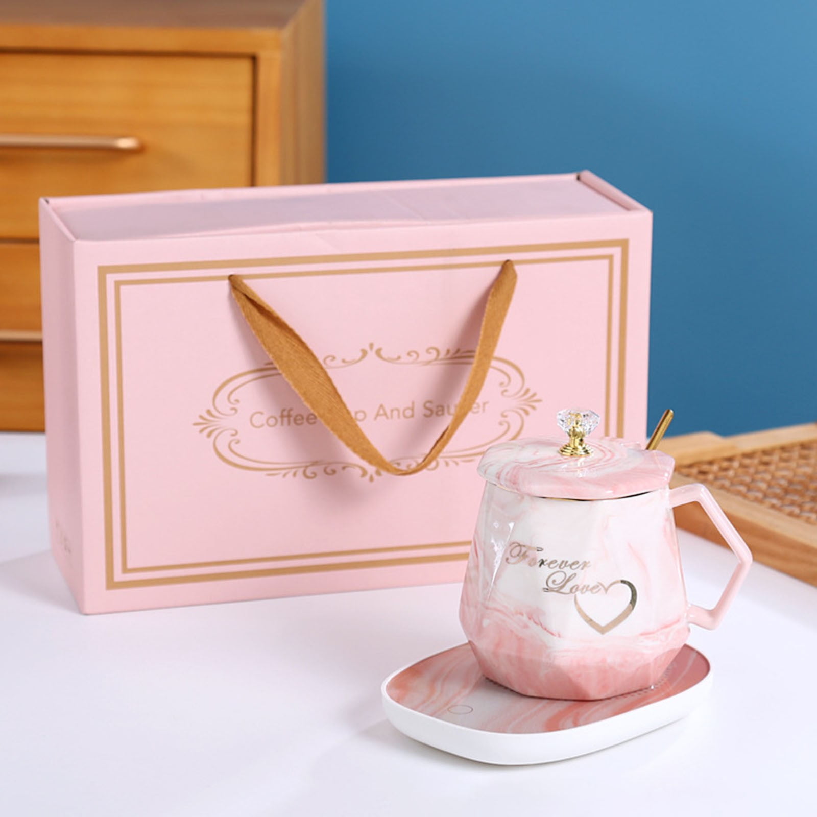 WYBXZ Ceramic Mug with 55-Degree Thermostat, Self-Heating Temperature ...