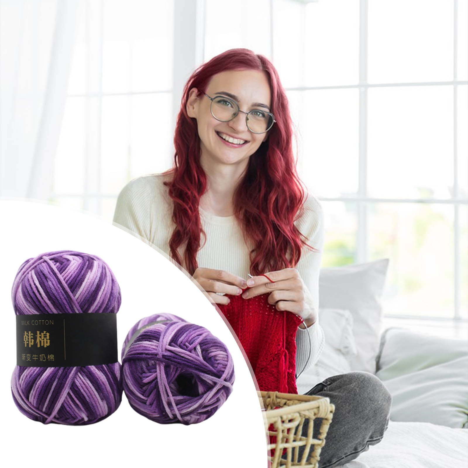 WYBXZ Colorful Cotton Wool Yarn, Hand Knitting 50g Knitting Crochet ...