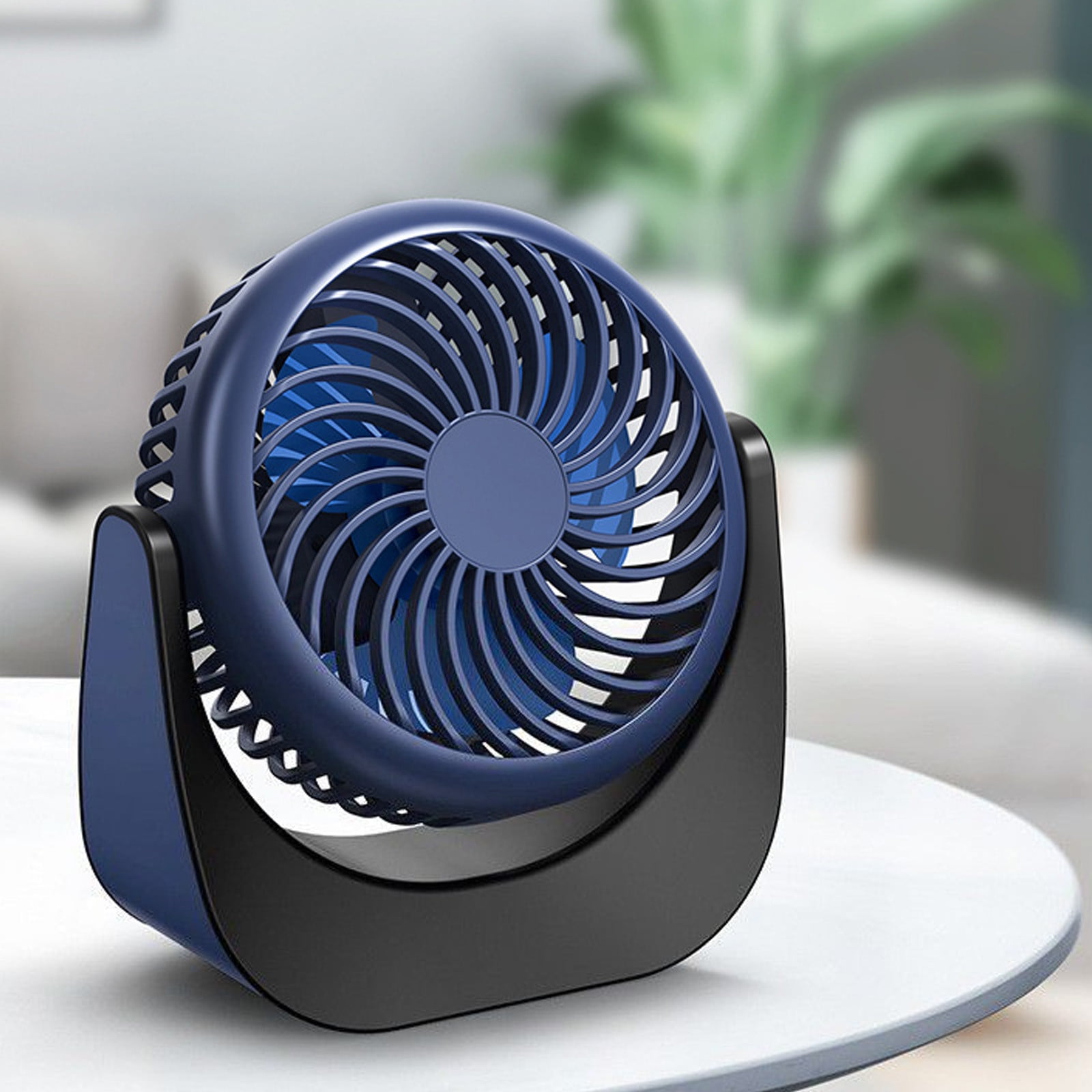 WYBXZ Dark Blue Rechargeable Desktop Fan 1200mAh Brushless Motor Quiet ...