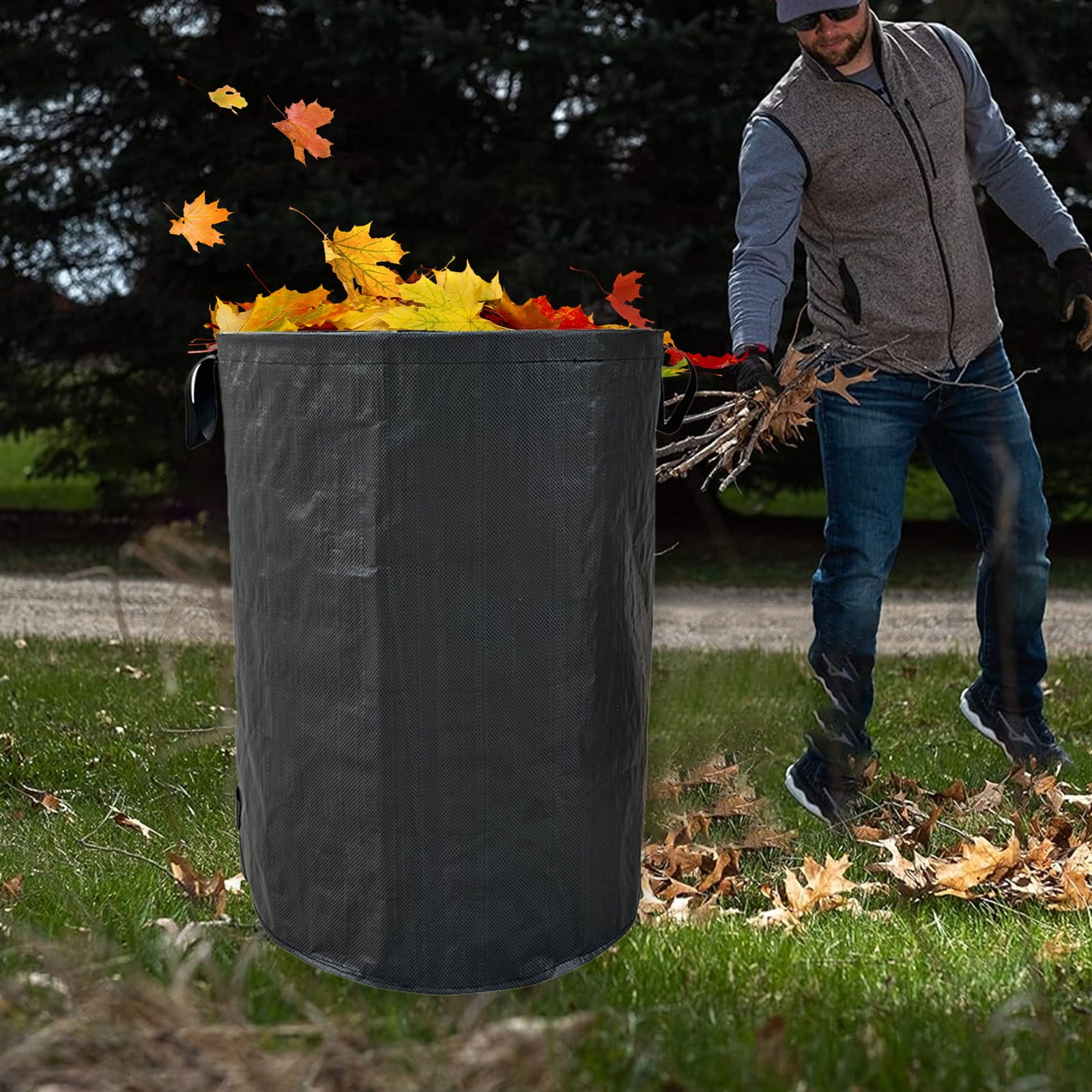 WYBXZ Garden Yard Waste Bags Sacks, Leaves Collection Bag, Garbage Leaf ...