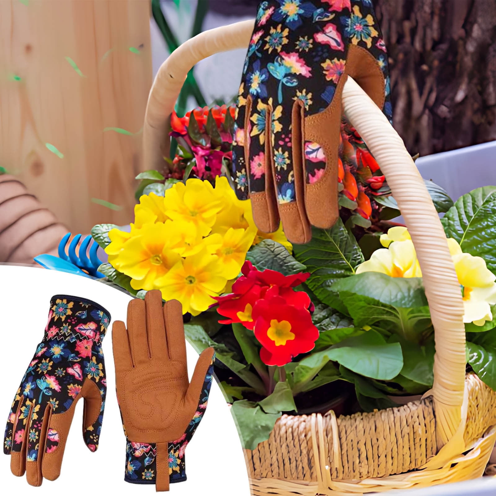 WYBXZ Leather Gardening Gloves for Women, Thorn-Proof Work-Gloves for Weeding, Digging, Planting ...