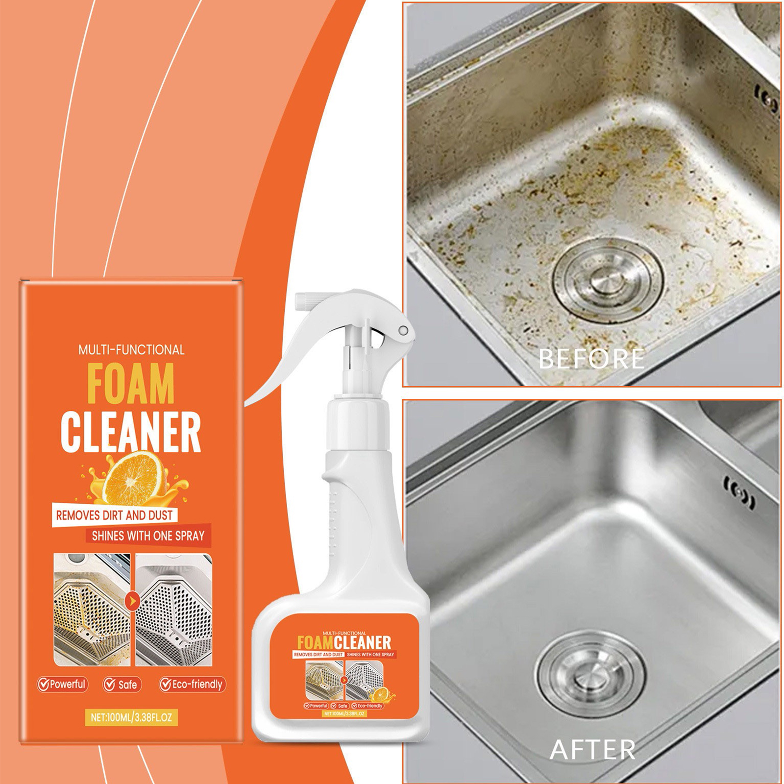 WYBXZ Oil Stain Cleaner, Multi-Functional Foam Cleaner, Stubborn Grease ...