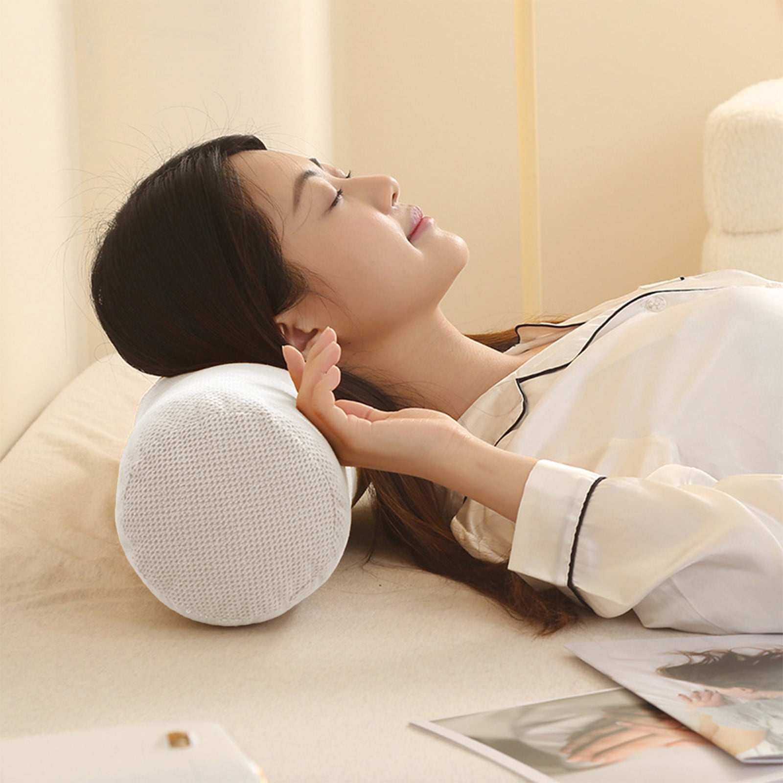 WYBXZ Round Cervical Roll Cylinder Bolster Pillowcase, Tube Roll ...