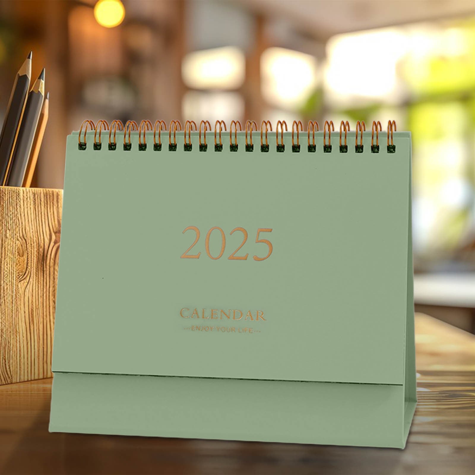 WYBXZ Small Desk Calendar 2025, Standing Flip Desktop Calendar, Thick ...