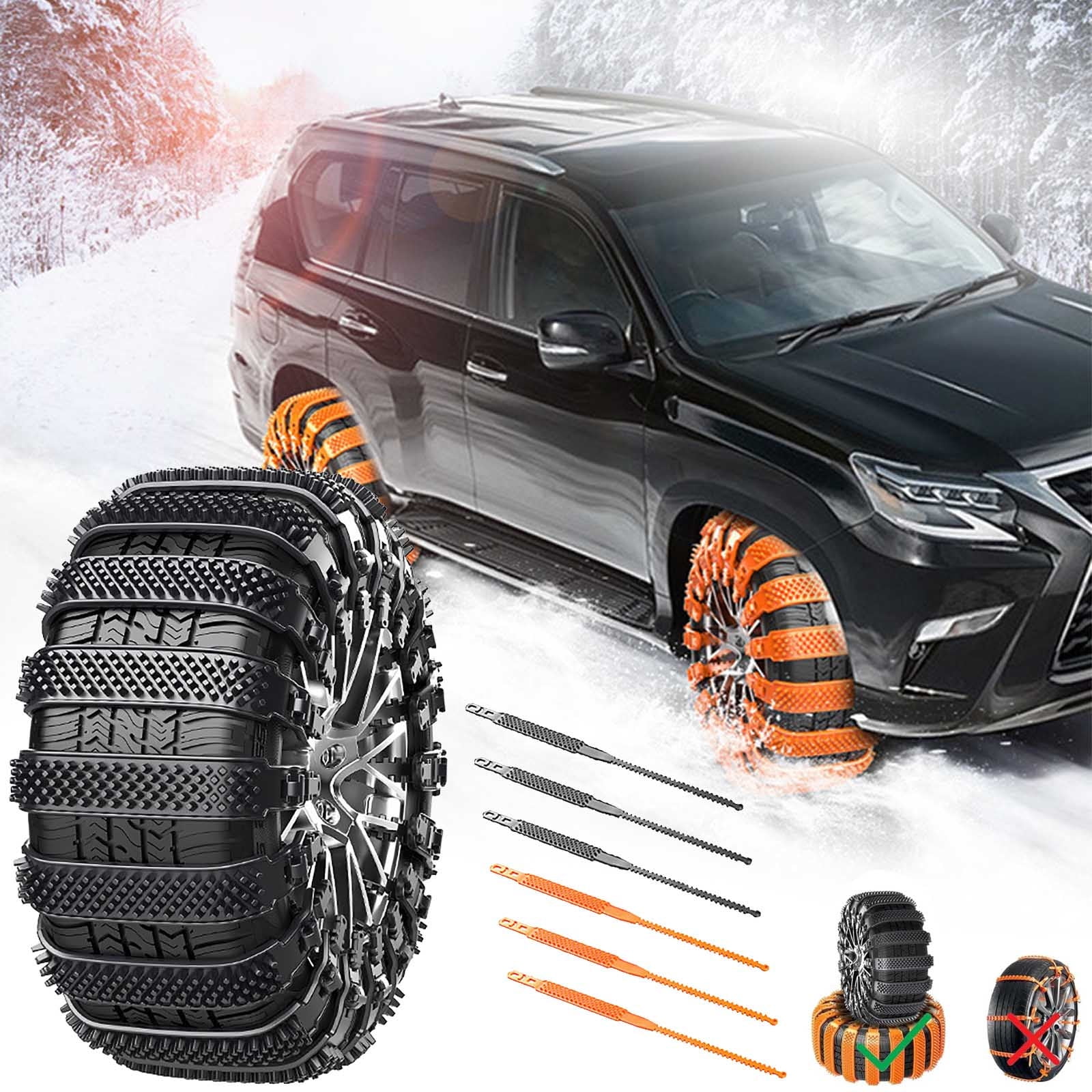 WYBXZ Snow Tire Chain, Reusable Portable Adjustable Plastic Non-Slip ...