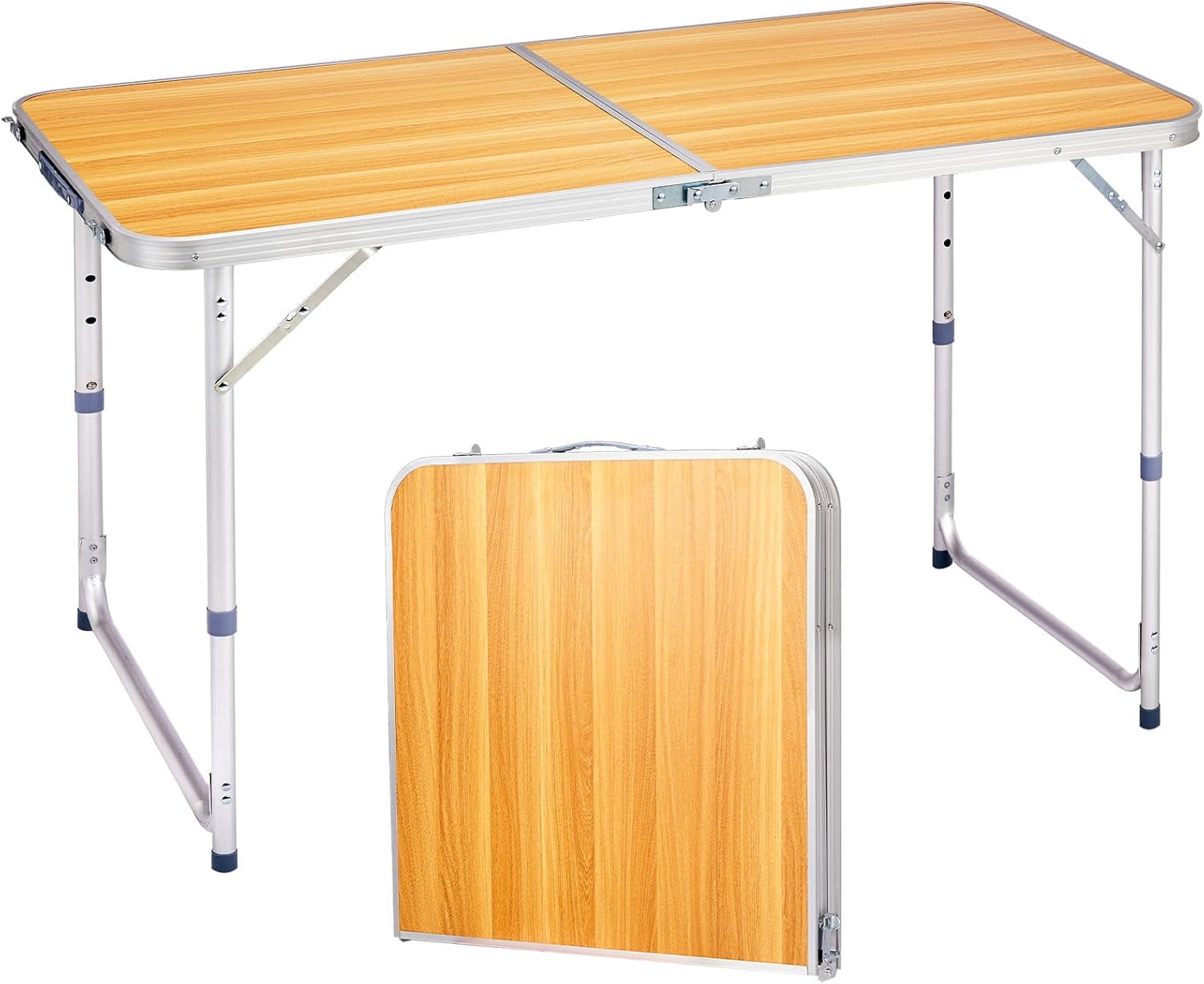 WYDK 4.0 Ft Folding Portable Camping Table with Three Adjustable ...
