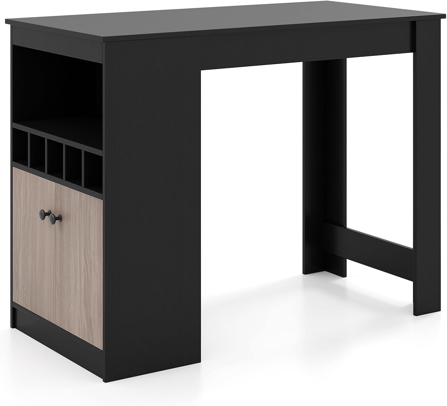 WYDK 48’’ Dining Table, Modern Kitchen Table with Storage Shelves ...