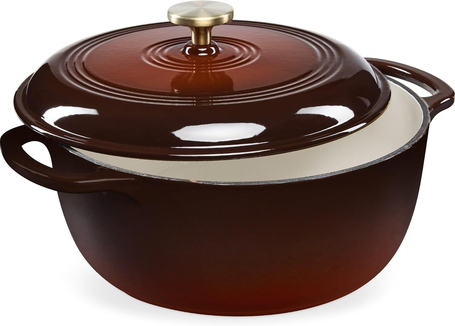 WYDK 6 Quart Enamel Cast-Iron Round Dutch Oven, Family Style Heavy-Duty ...