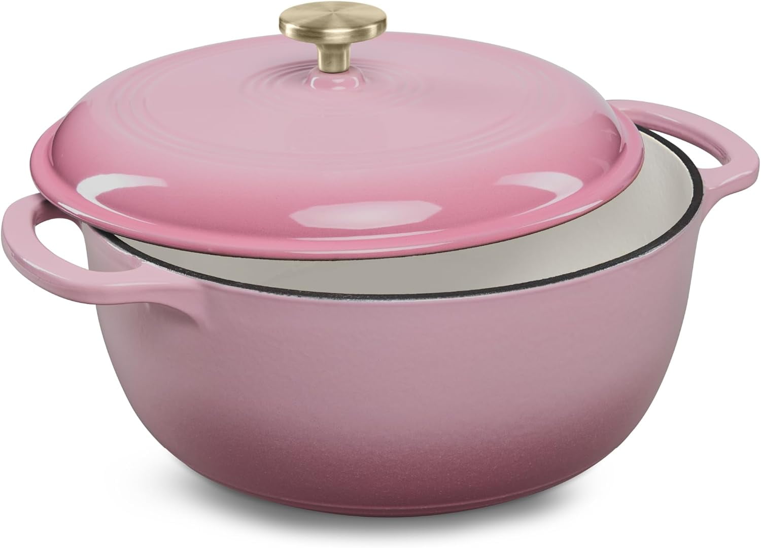 WYDK 6 Quart Enamel Cast-Iron Round Dutch Oven, Family Style Heavy-Duty ...