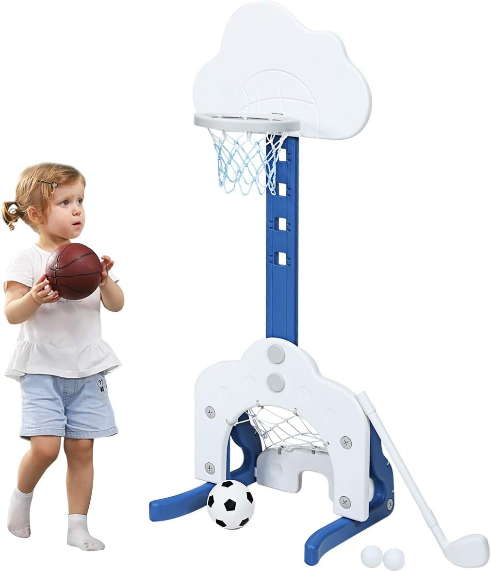 WYDK Kids Basketball Hoop, Toddler Sports Activity Center w/ 5 ...