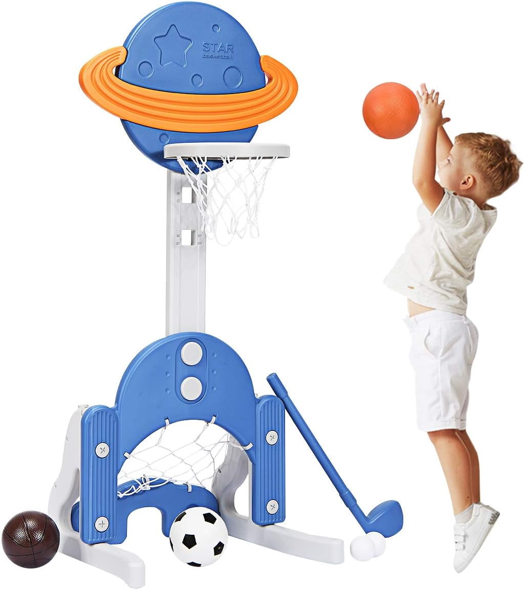 WYDK Kids Basketball Hoop, Toddler Sports Activity Center w/ 5 ...