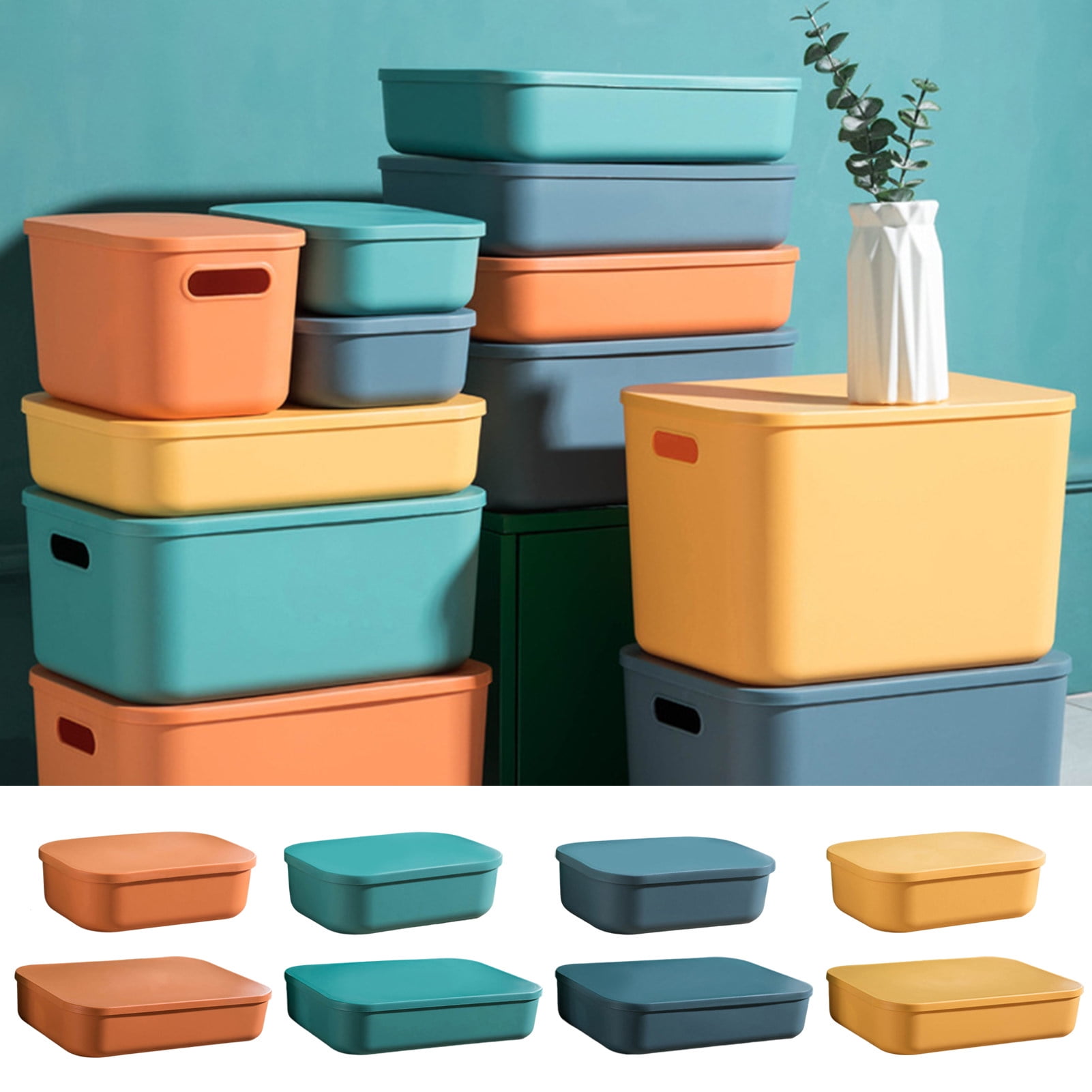 WYFCFF Storage Holder Space Saving Stackable Keep Tidy with Lid ...