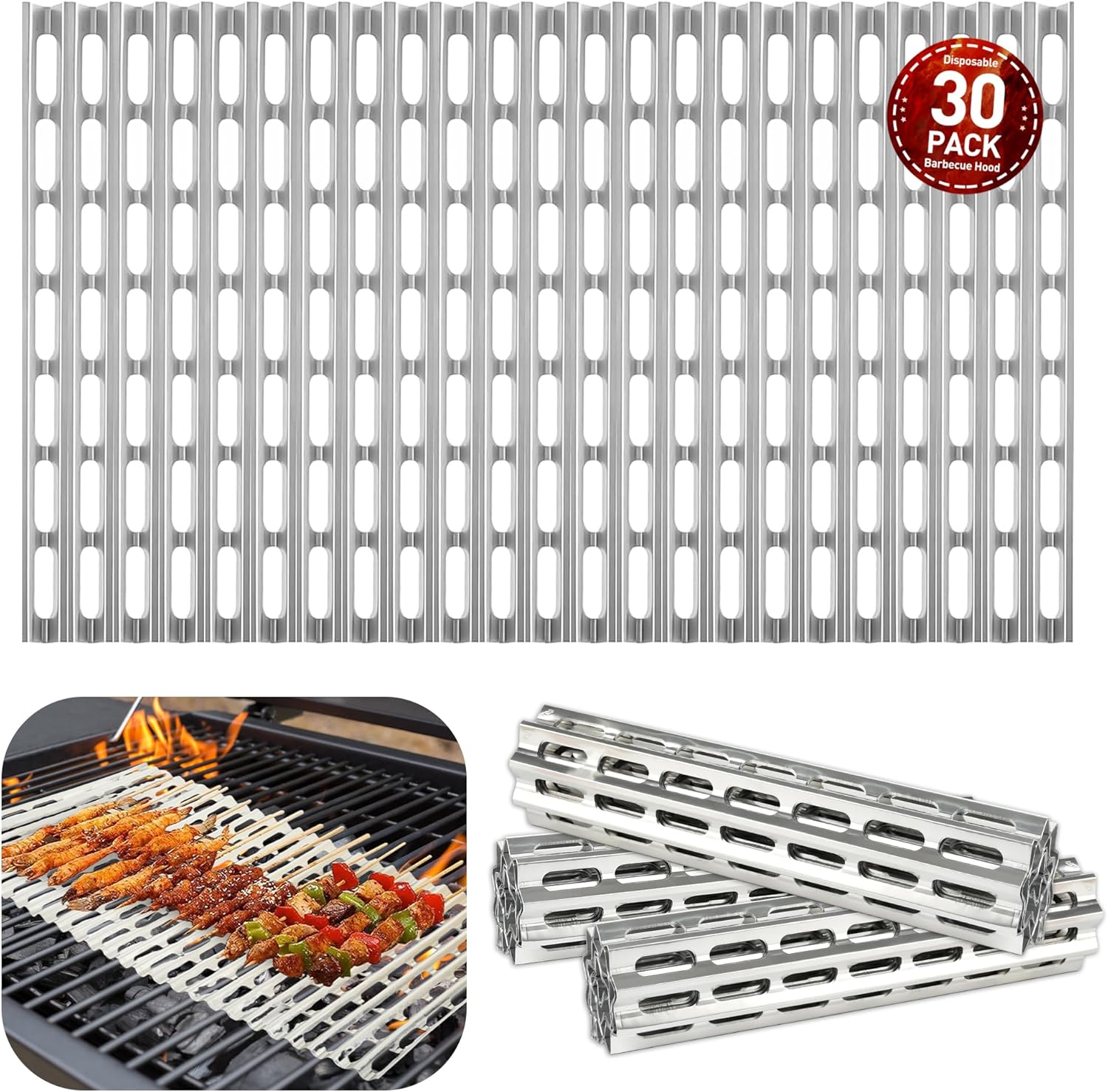 WYH 30 Pack Disposable Aluminum Grill Liners, 12" x 20" Heavy Duty ...