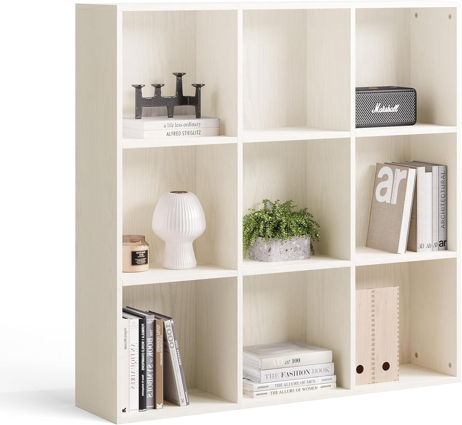 WYH Cube Shelf Bookcase, 3-Tier Wooden Open Bookshelf, Modern Farmhouse ...