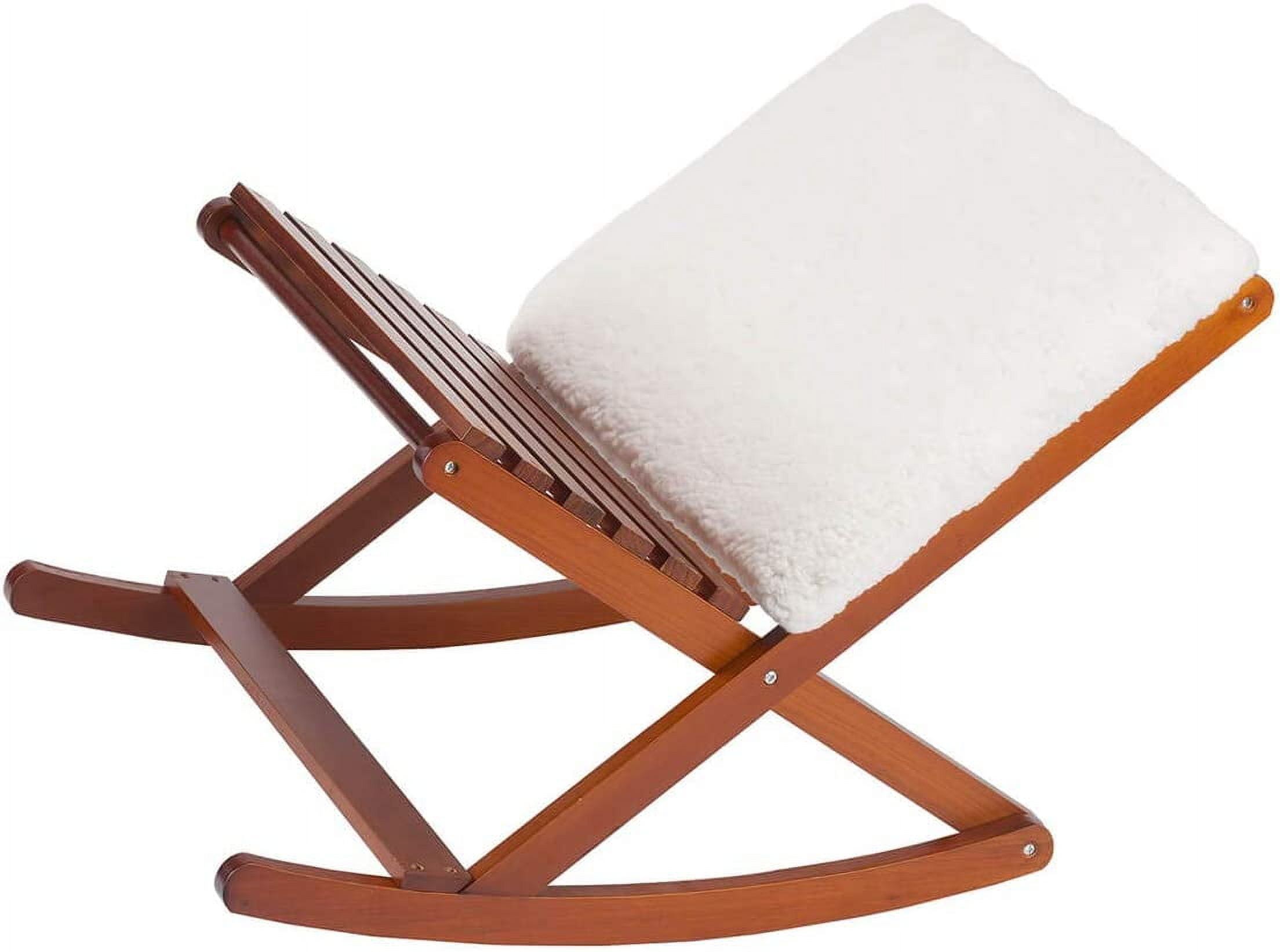 WYH Deluxe Foldable Rocking Footrest, Adjustable Fold-Away Foot Stool ...