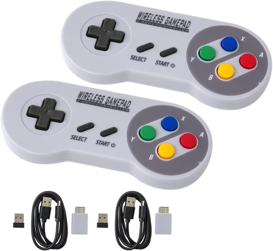 WYJ 2-Pack 2.4G Wireless Retro Controller Suitable for SNES Classic ...
