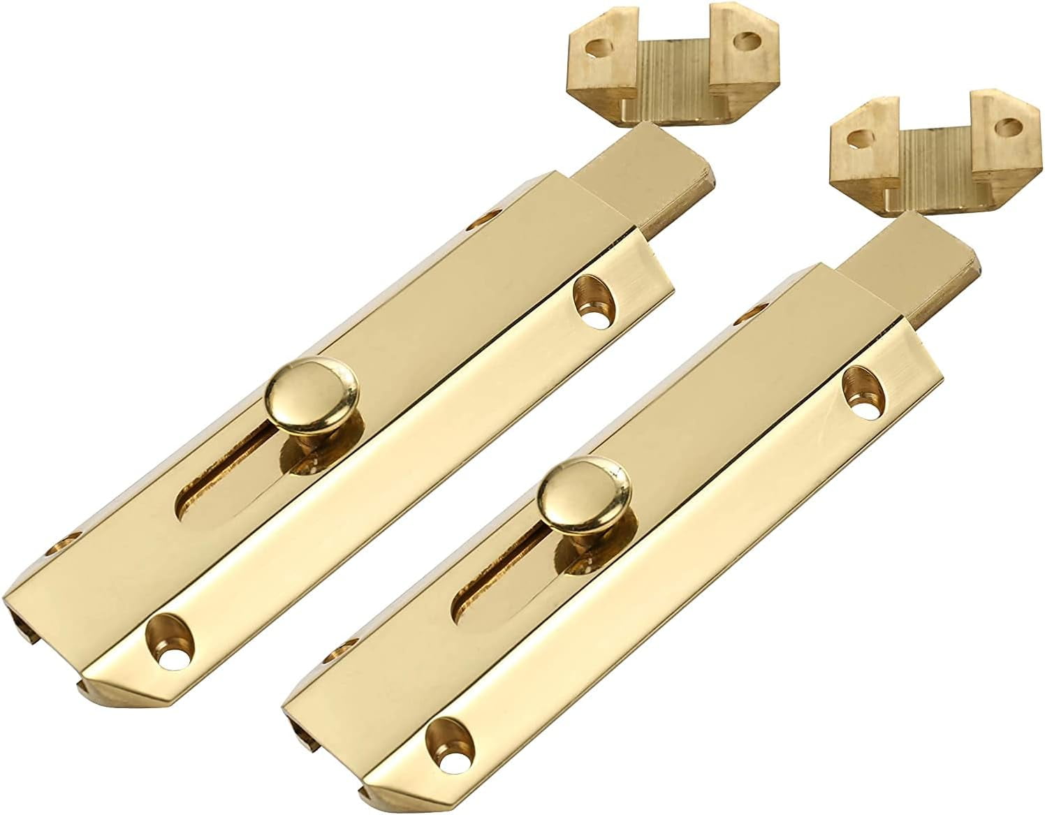 WYJ 2 Pack 4 Inch Gold Slide Bolt Latch Gate Latches Safety Door Lock ...