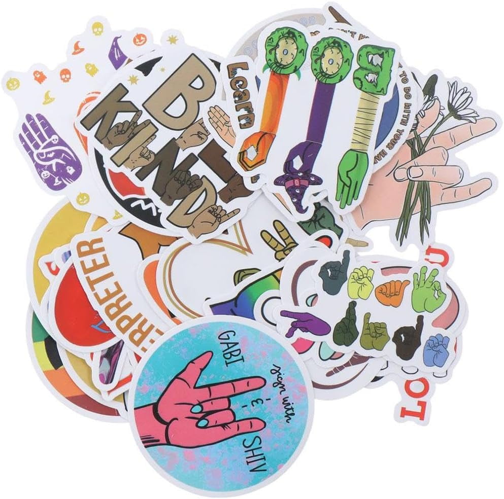 WYJ 200Pcs ASL Stickers American Sign Language Sticker Pack/Sign ...