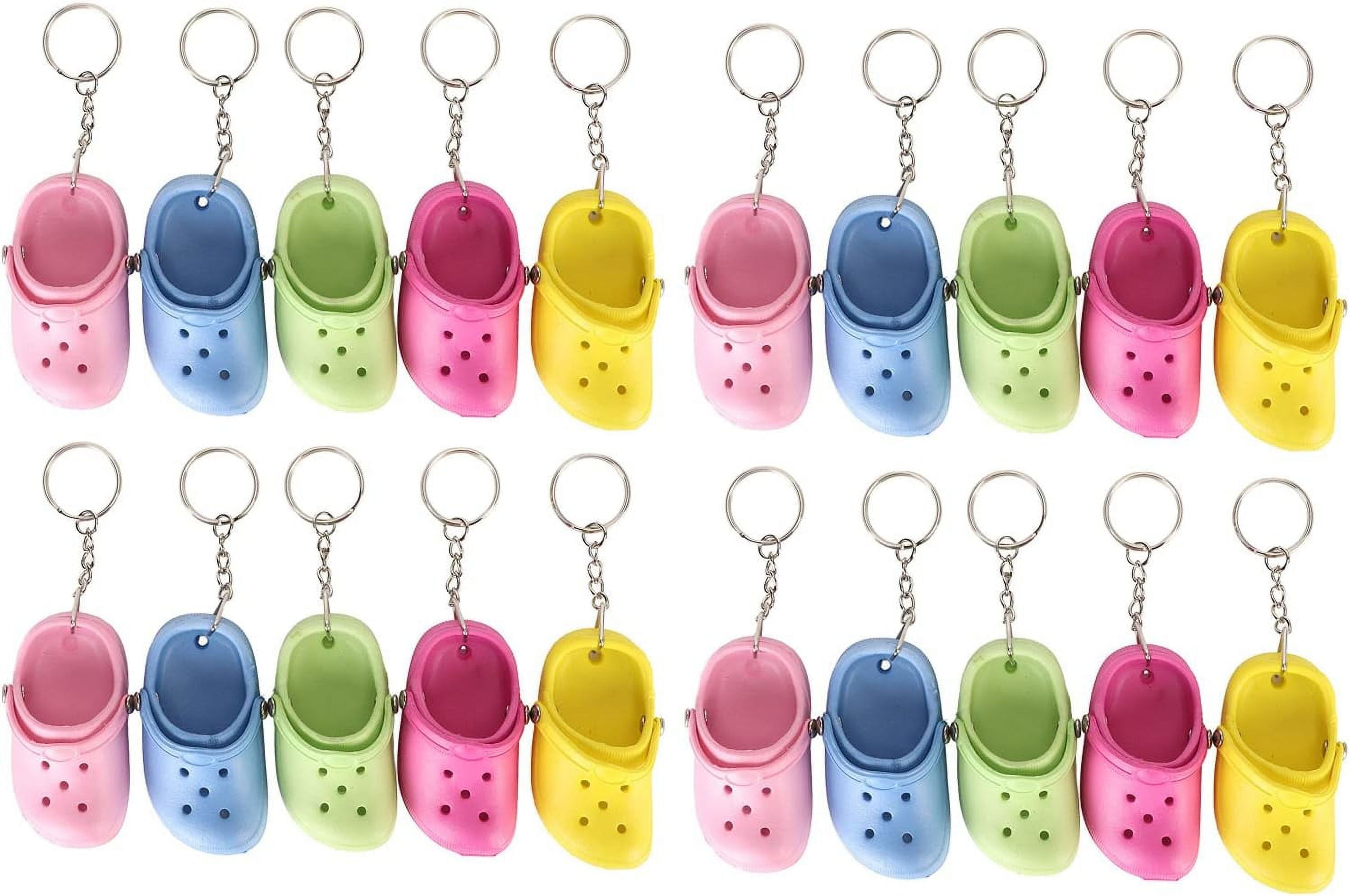 WYJ 20pcs Mini Shoe Keychain, 5 Colors Hole Shoes Key Chains Flexible ...