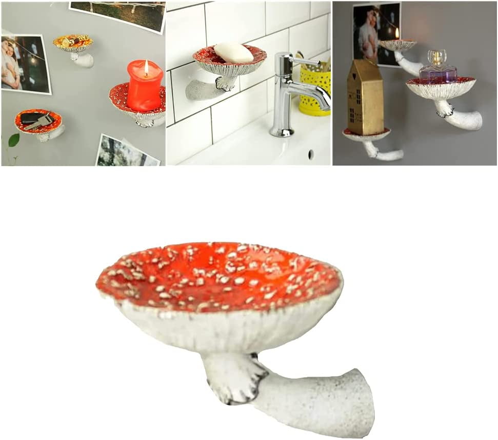Wyj Mushroom Hanging Shelf Wall Floating Shelf Whimsical Floating