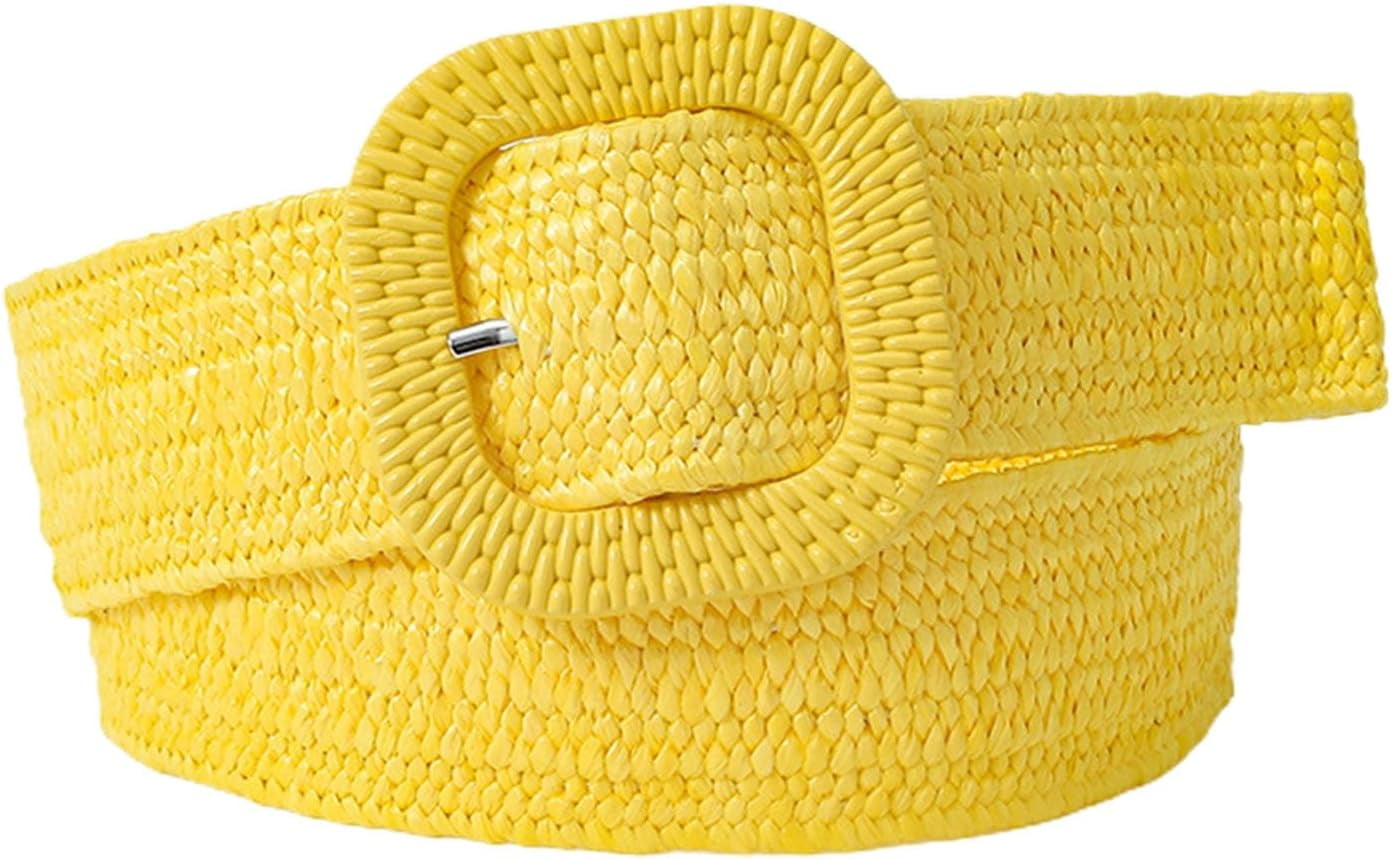 WYJ Skinny Waistband Women's Woven Straw Belt Retro Style Wide with ...