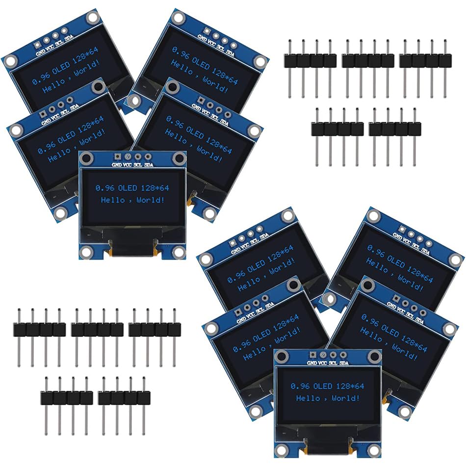 WYJ #fepart 10pcs 0.96"" OLED SPI/IIC I2C White/Blue/Yellow Blue 0.96 inch OLED Module 128X64 ...