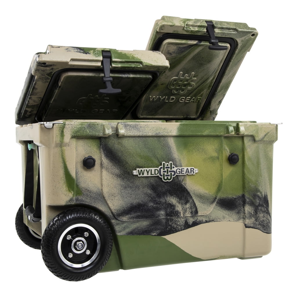 WYLD HC50-17F 50 Qt. Dual Compartment Insulated Cooler w/ Wheels ...