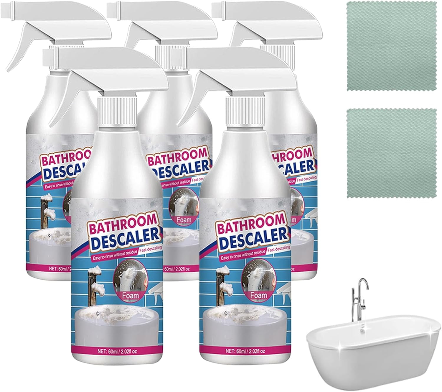 WYLQQ 2025 New Bathroom Descaler Foam Cleaner, 5 PC All-Purpose ...