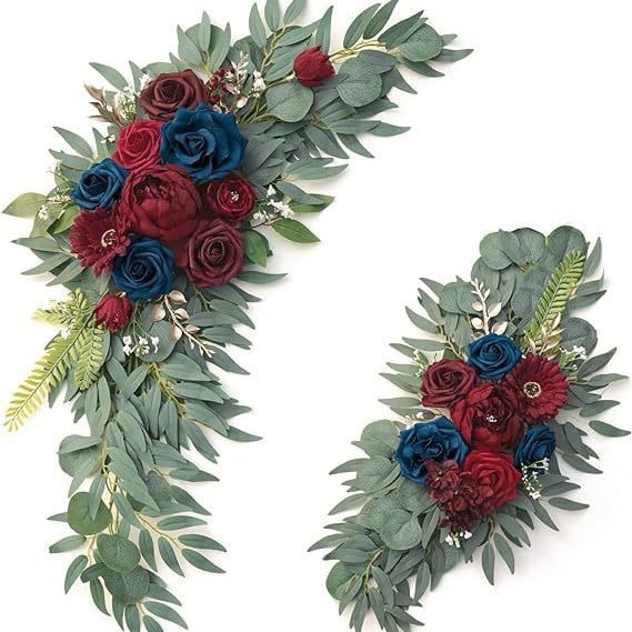 WYLQQ Faux Flower Swag Set of 2 for Wedding Signs Reception Ceremony ...