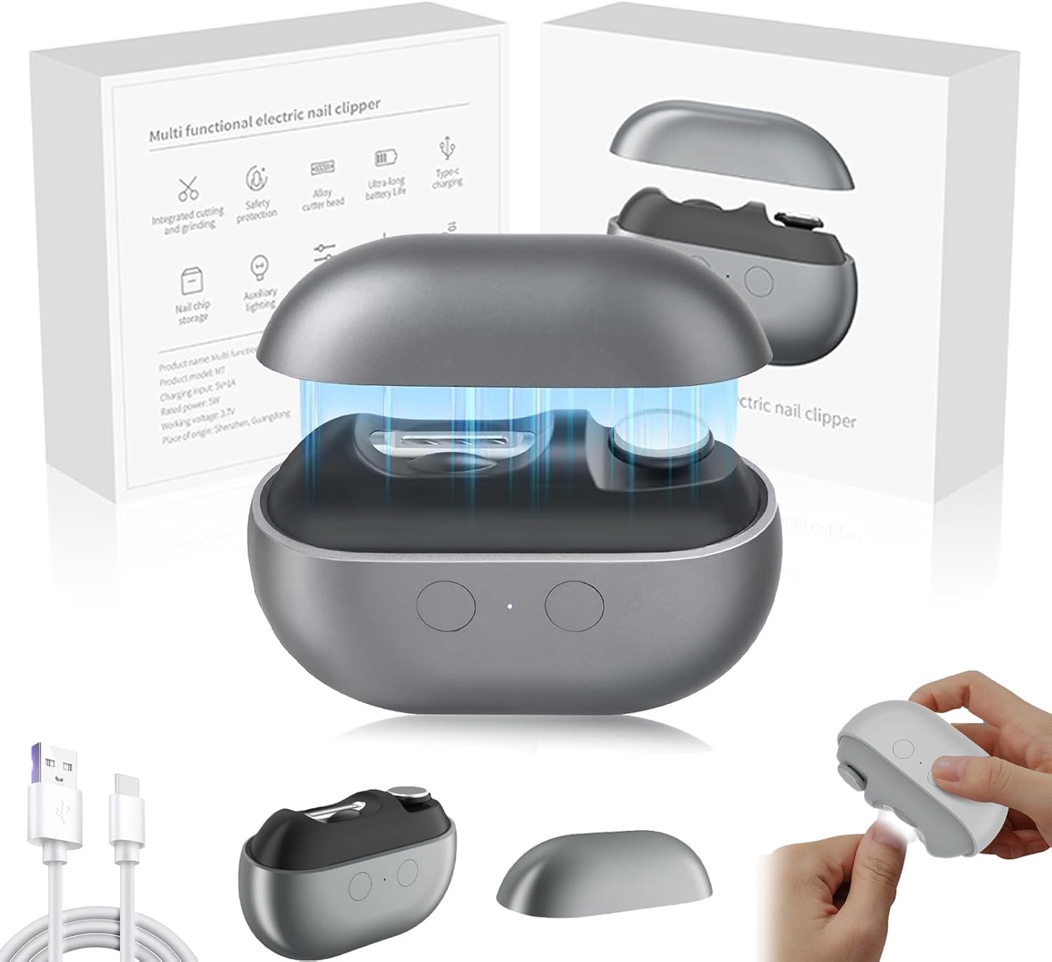 WYLQQ Smart Nail Clipper, 2025 Upgraded Electric Nail Clipper, 2 Speeds ...