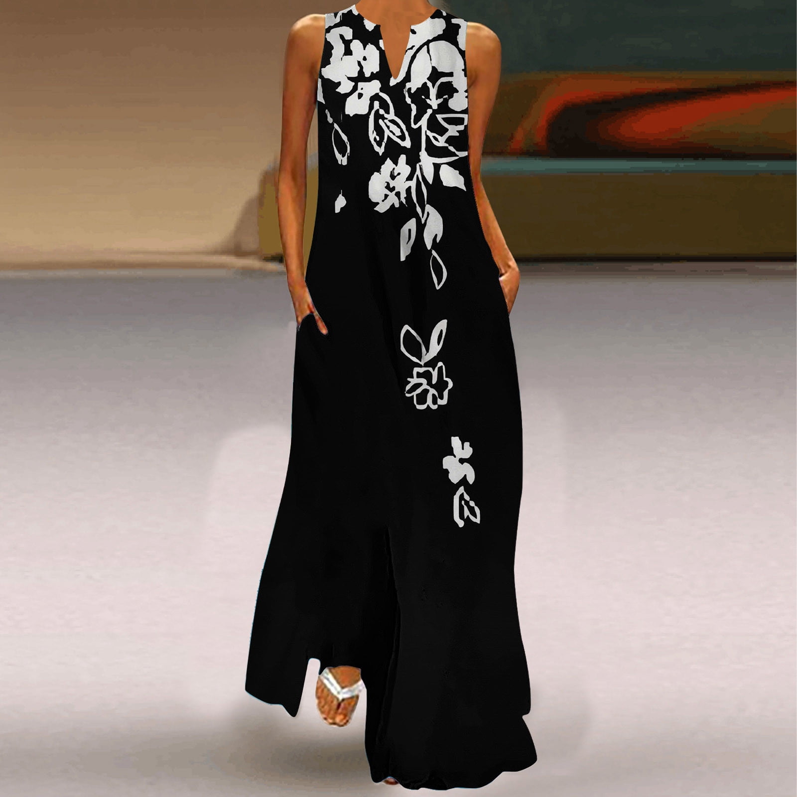 Wympdsvi Garden Party Dresses Summer Dress Plus Size Pink Maxi Dress