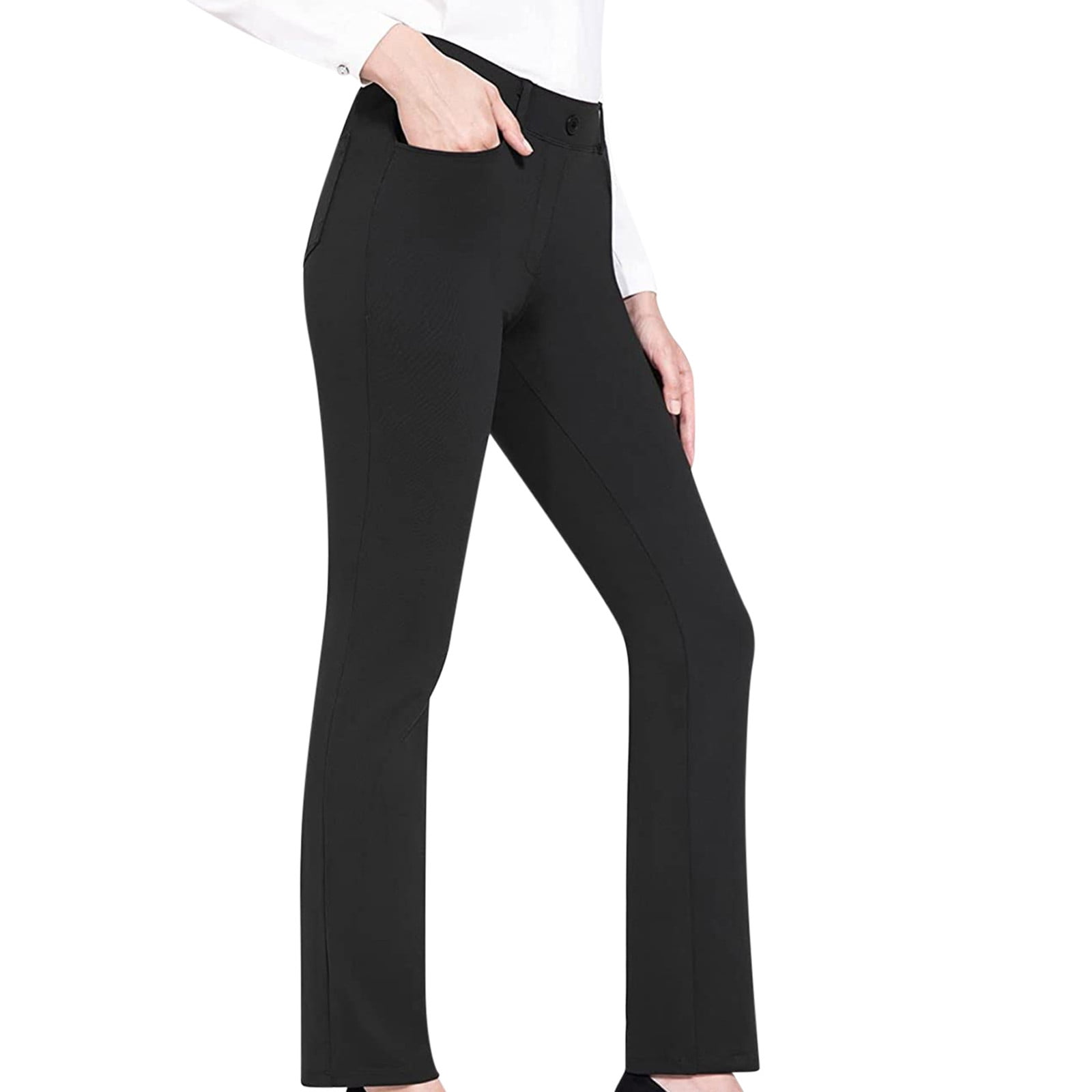 Wympdsvi Womens High Elastic Business Trousers High Waist Wide Leg Slim Fit Pants Office Pants