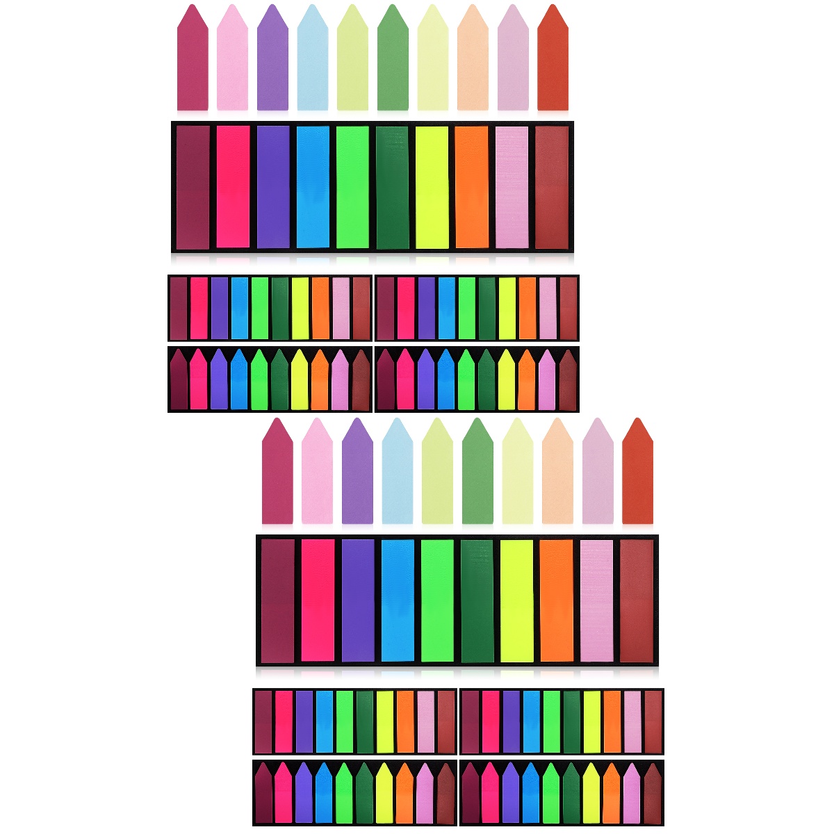 12 Packs Self-Adhesive Page Markers Repositionable Sticky Tabs Notes ...