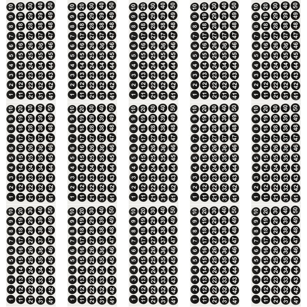 15 Sheets of Number Stickers Classification Digital Labels Number ...