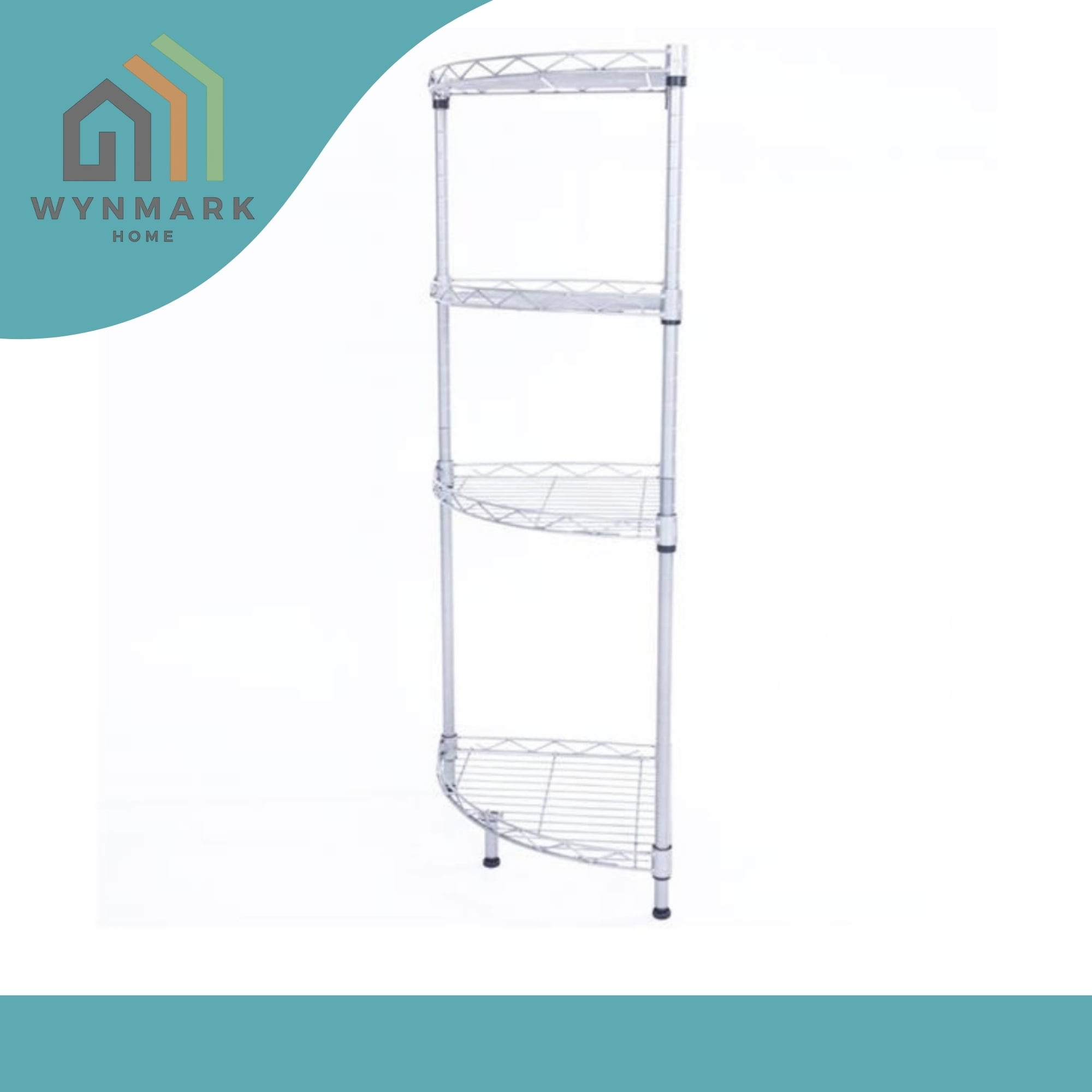 WYNMARK Home 4-Tier Fan-Shaped Carbon Steel Metal Corner Storage Rack ...