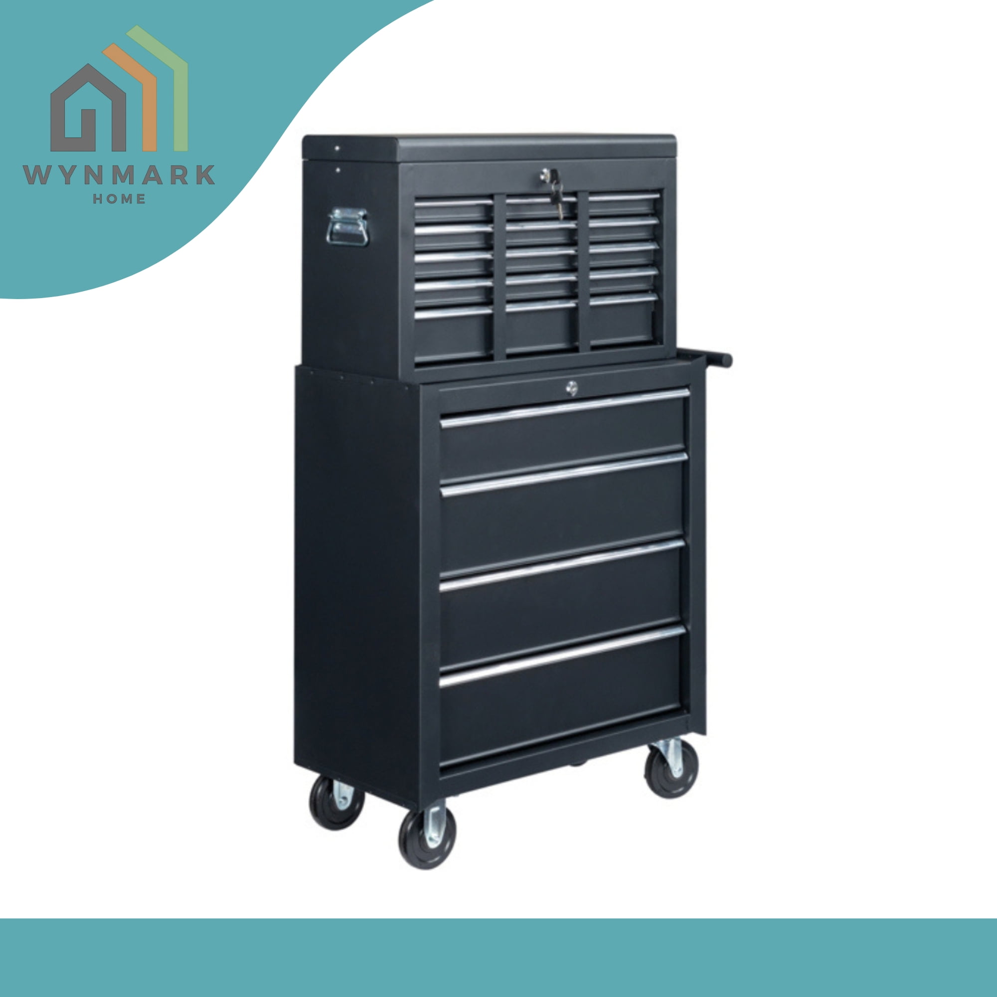 WYNMARK Home 5-Drawer Steel Tool Box - Portable Metal Tool Chest for ...