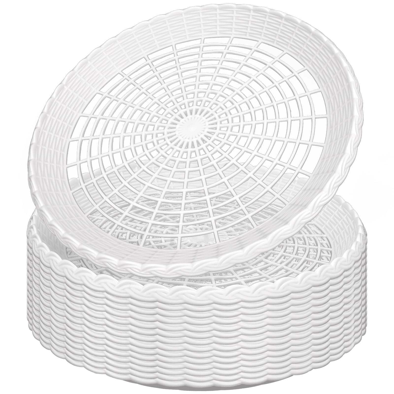 WYOMER 15 Pack 10'' RRF12 White Plastic Paper Plate Holders - Hollow ...