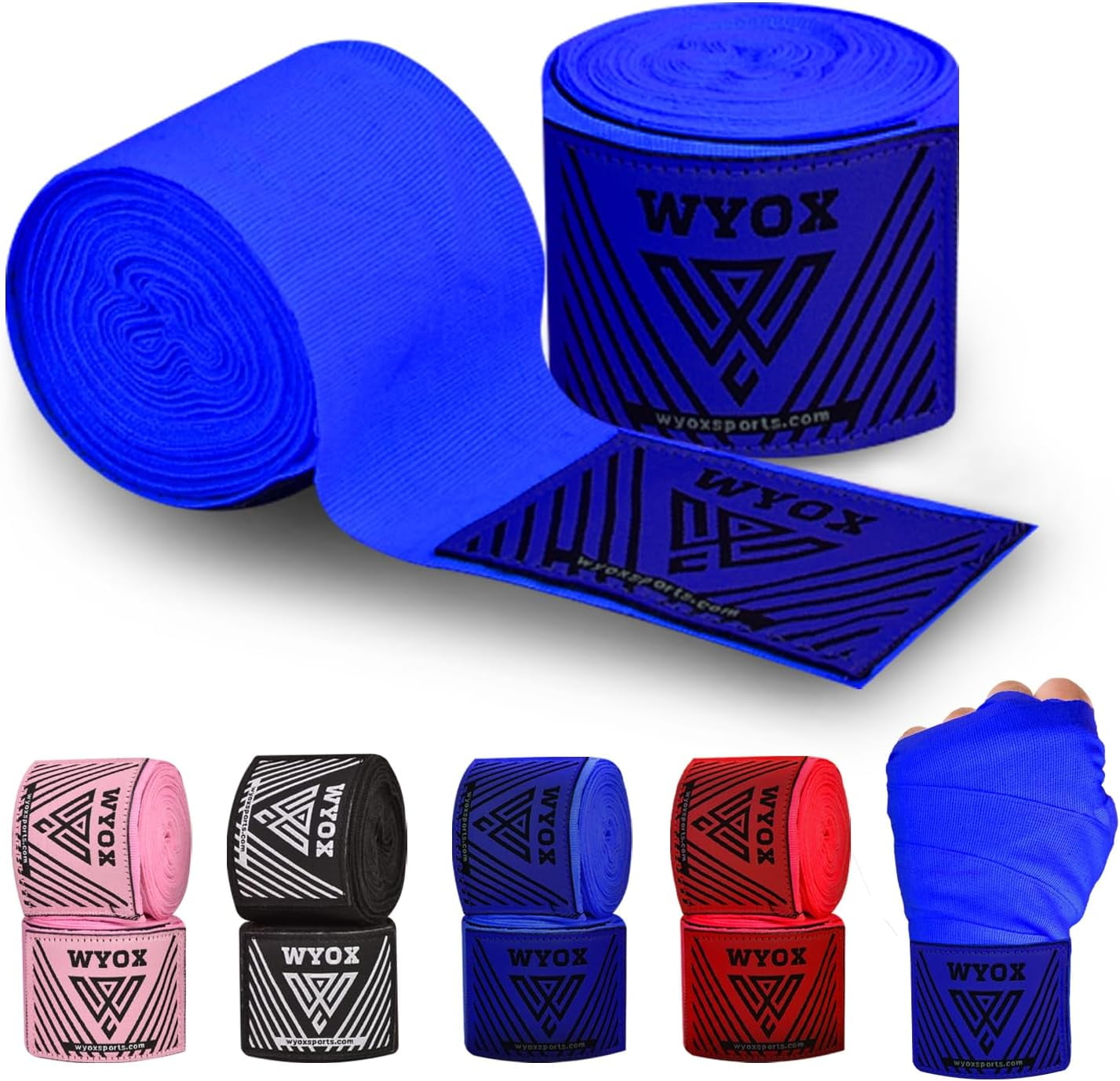 WYOX Boxing Hand Wraps Inner Gloves, 4.5 Meter 180 Inches Elasticated ...