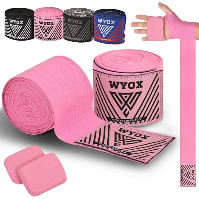 WYOX Boxing Hand Wraps with Knuckle Guards for Boxing and MMA - Pink ...