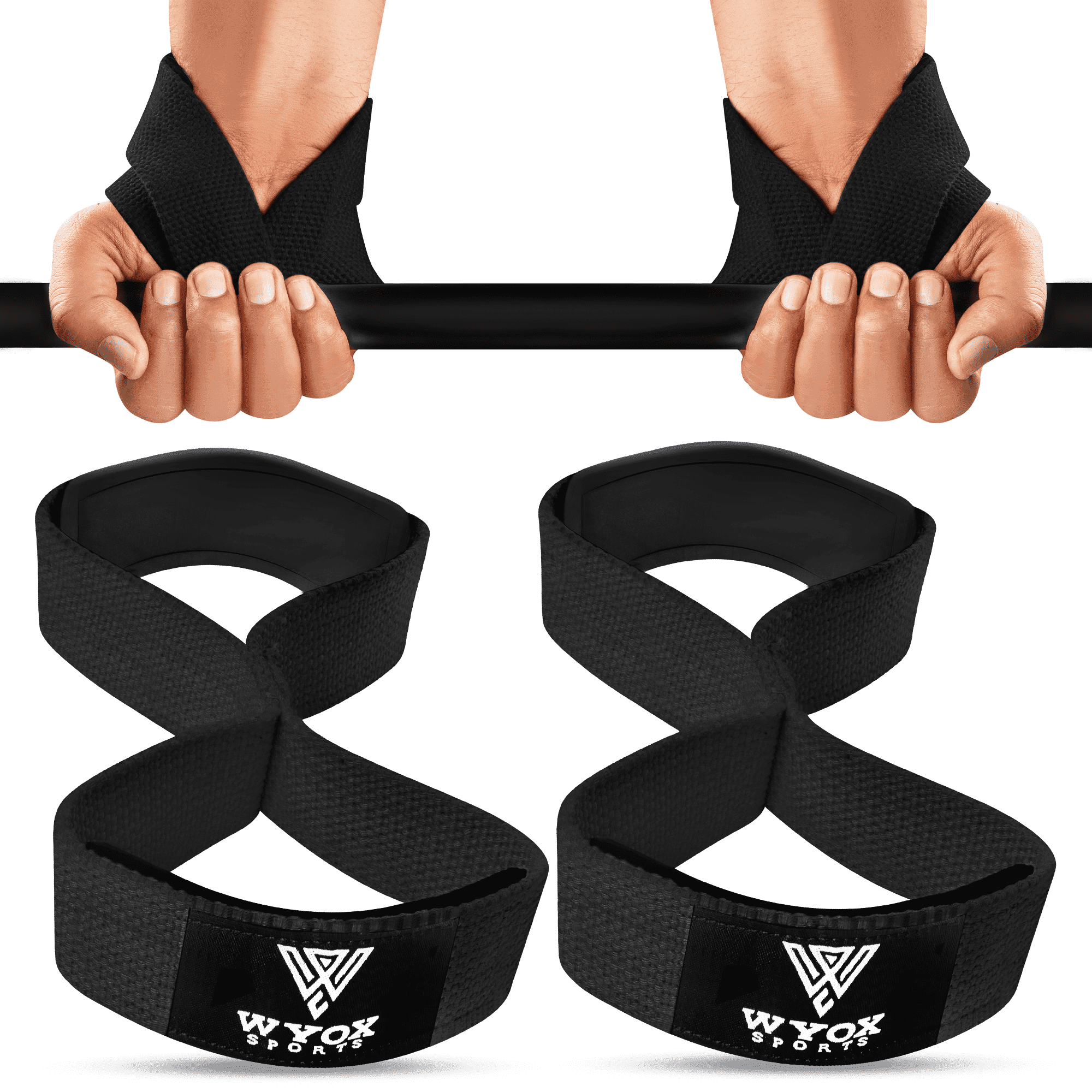 WYOX Figure 8 Lifting Straps – Heavy Duty Wrist Wraps for Deadlifts ...